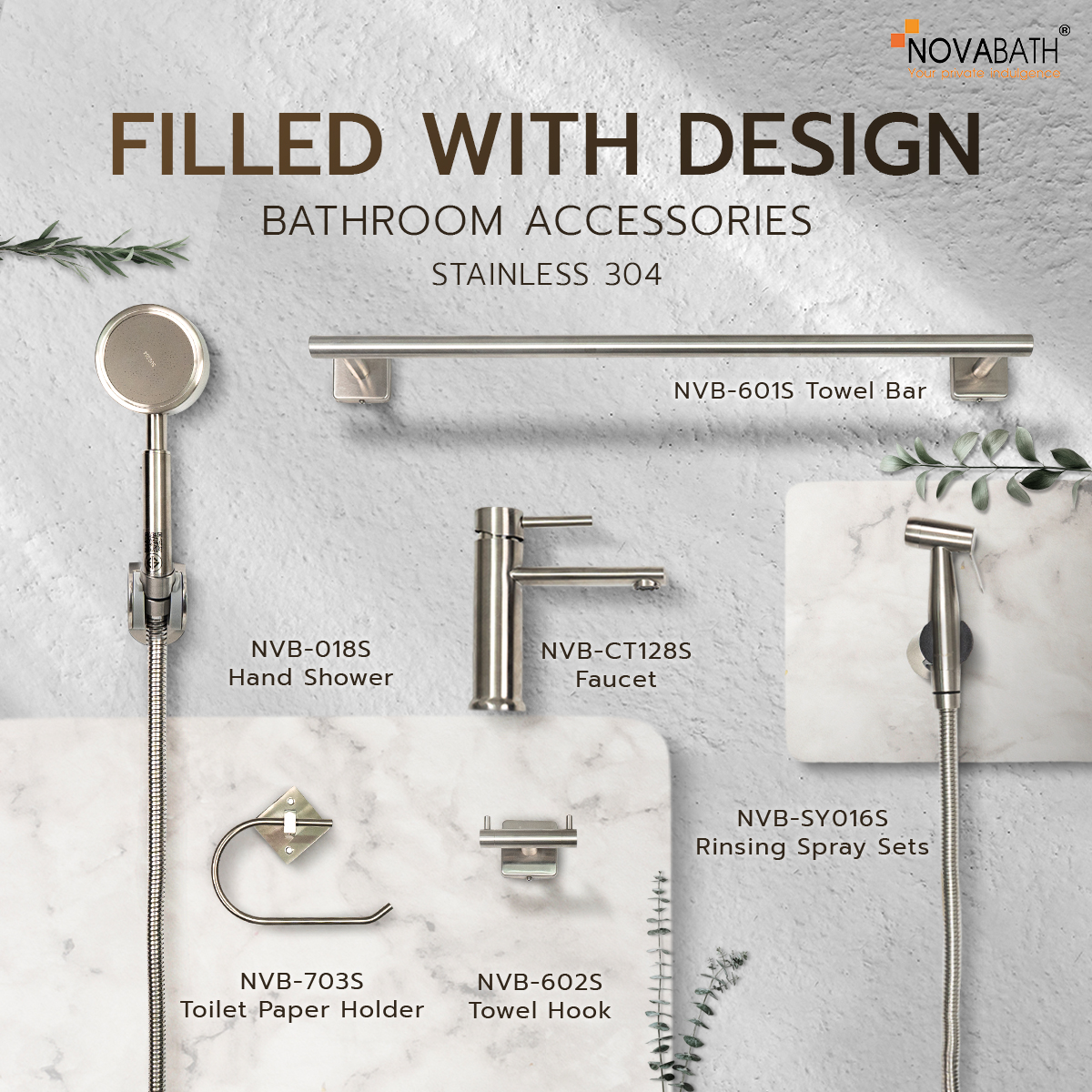 Hand Shower สินค้าคุณภาพใช้ในห้องน้ำ ก๊อกน้ำ-อุปกรณ์ห้องน้ำ อ่างล้างหน้า อ่างอาบน้ำ โนวาบาธ Novabath